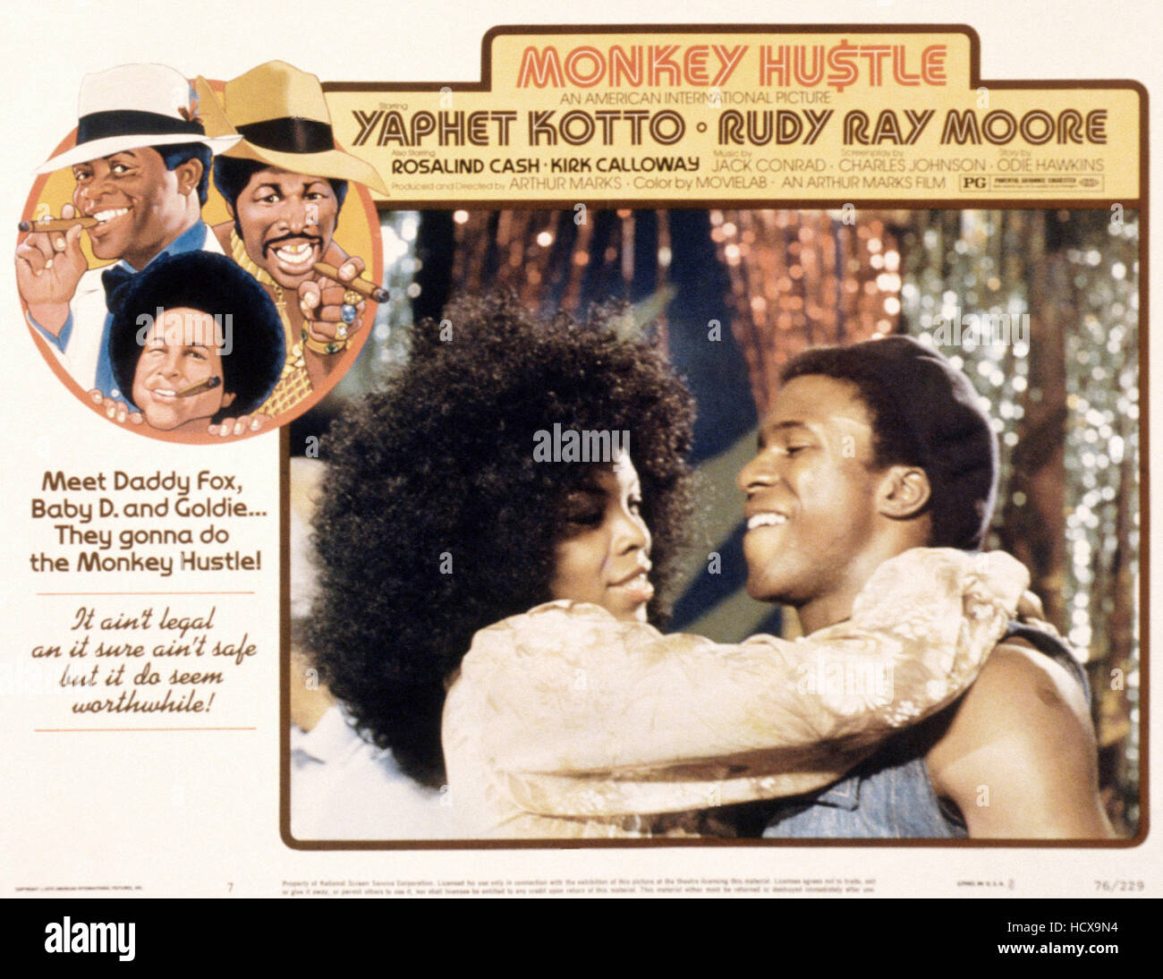 THE MONKEY HUSTLE, from left: Rosalind Cash, Rudy Ray Moore, 1976 Stock ...