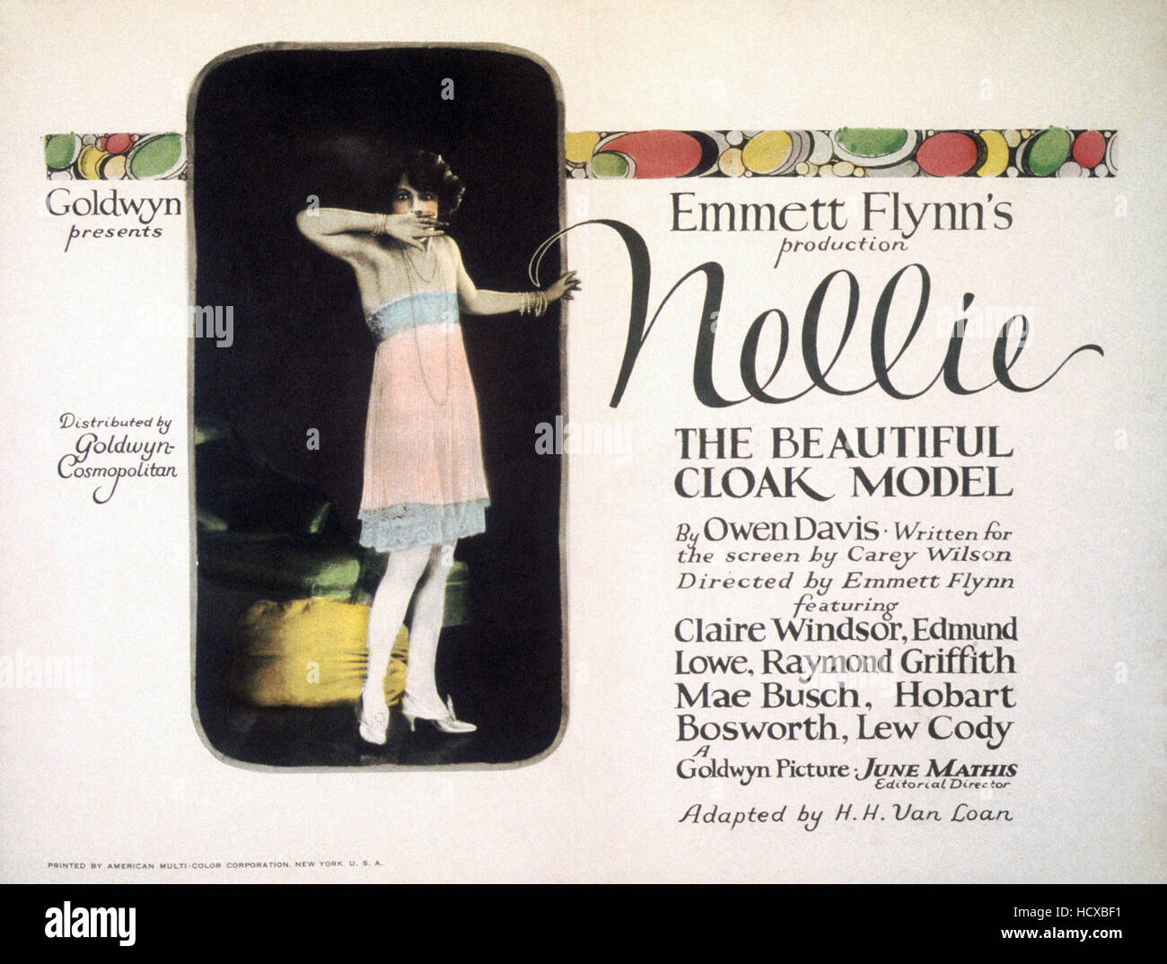 NELLIE THE BEAUTIFUL CLOAK MODEL, US lobbycard, Claire Windsor, 1924 ...