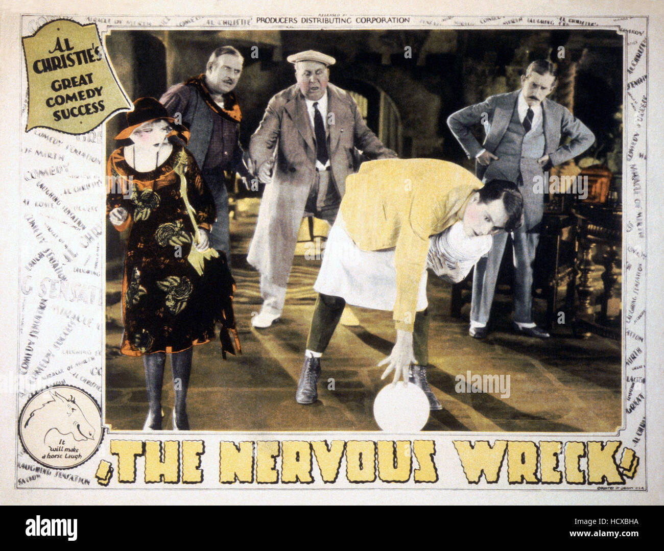 THE NERVOUS WRECK, US lobbycard, Phyllis Haver (left), Harrison Ford (center), 1926 Stock Photo ...