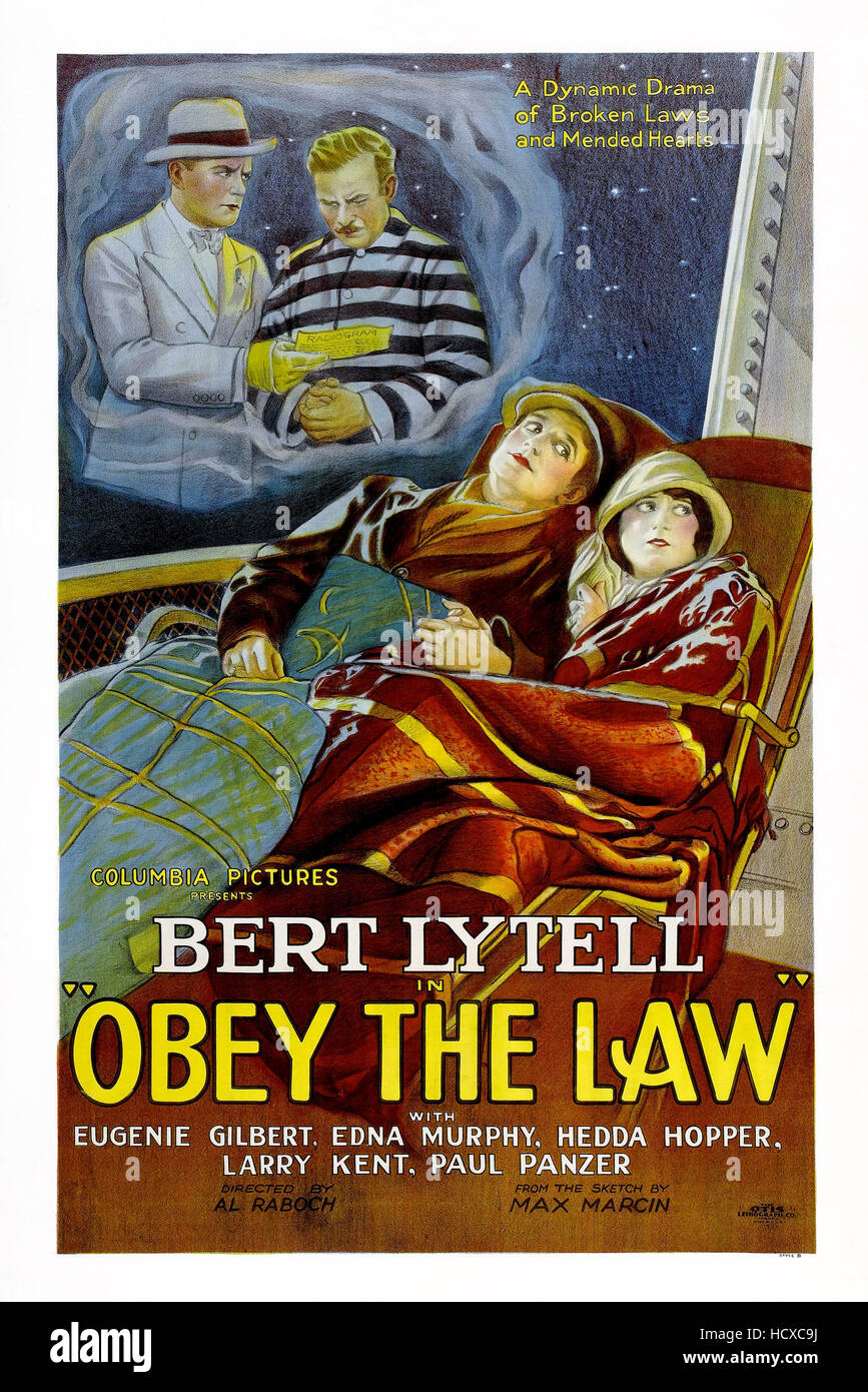 OBEY THE LAW, US poster, 1926 Stock Photo - Alamy