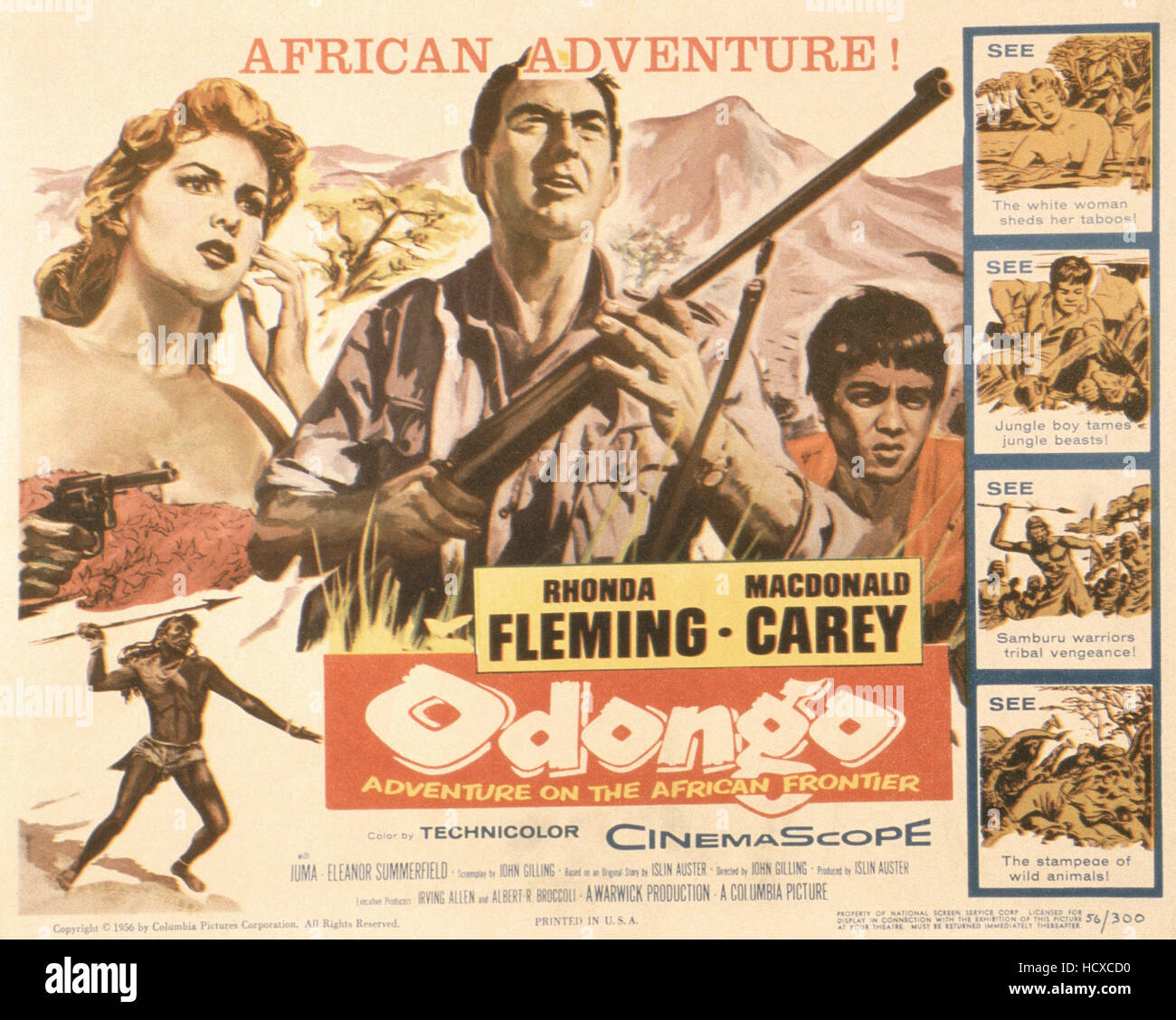 ODONGO, US poster, from left: Rhonda Fleming, Macdonald Carey, Juma ...