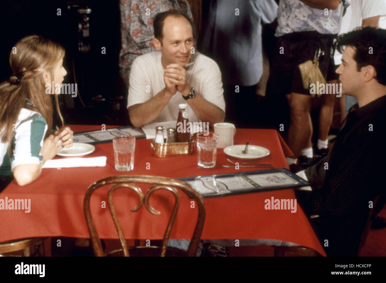 OFFICE SPACE, Jennifer Aniston, director Mike Judge, Ron Livingston, on ...