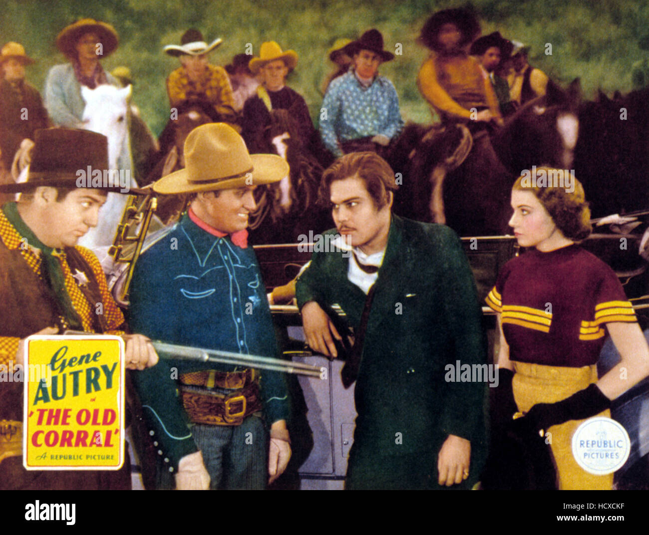 THE OLD CORRAL, Smiley Burnette, Gene Autry, Irene Manning, 1936 Stock ...