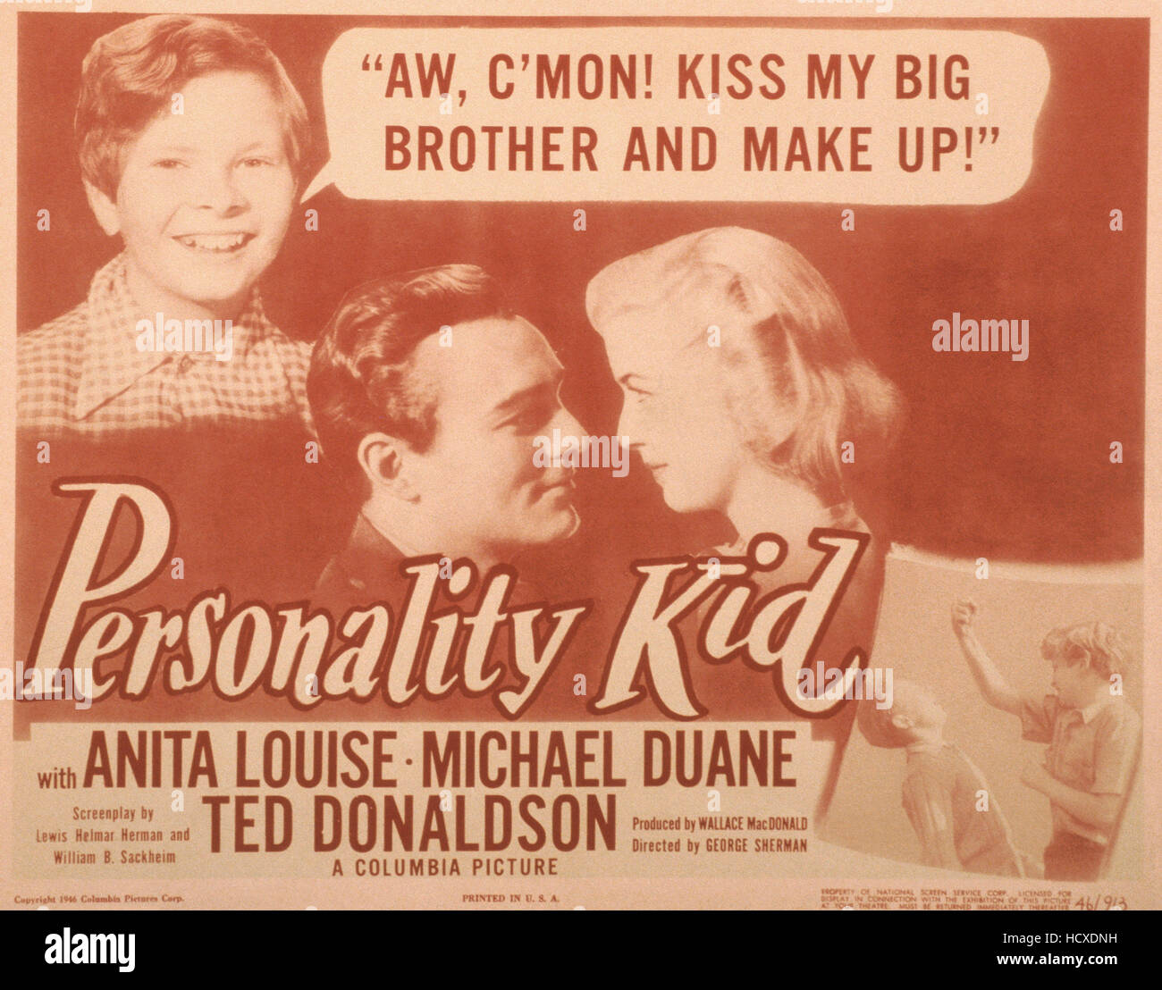 PERSONALITY KID, US poster, from left: Ted Donaldson, Michael Duane ...