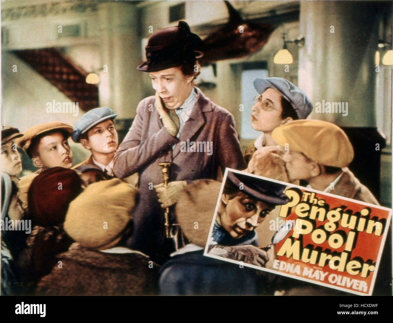 PENGUIN POOL MURDER, Edna May Oliver, Sidney Miller (with glasses ...