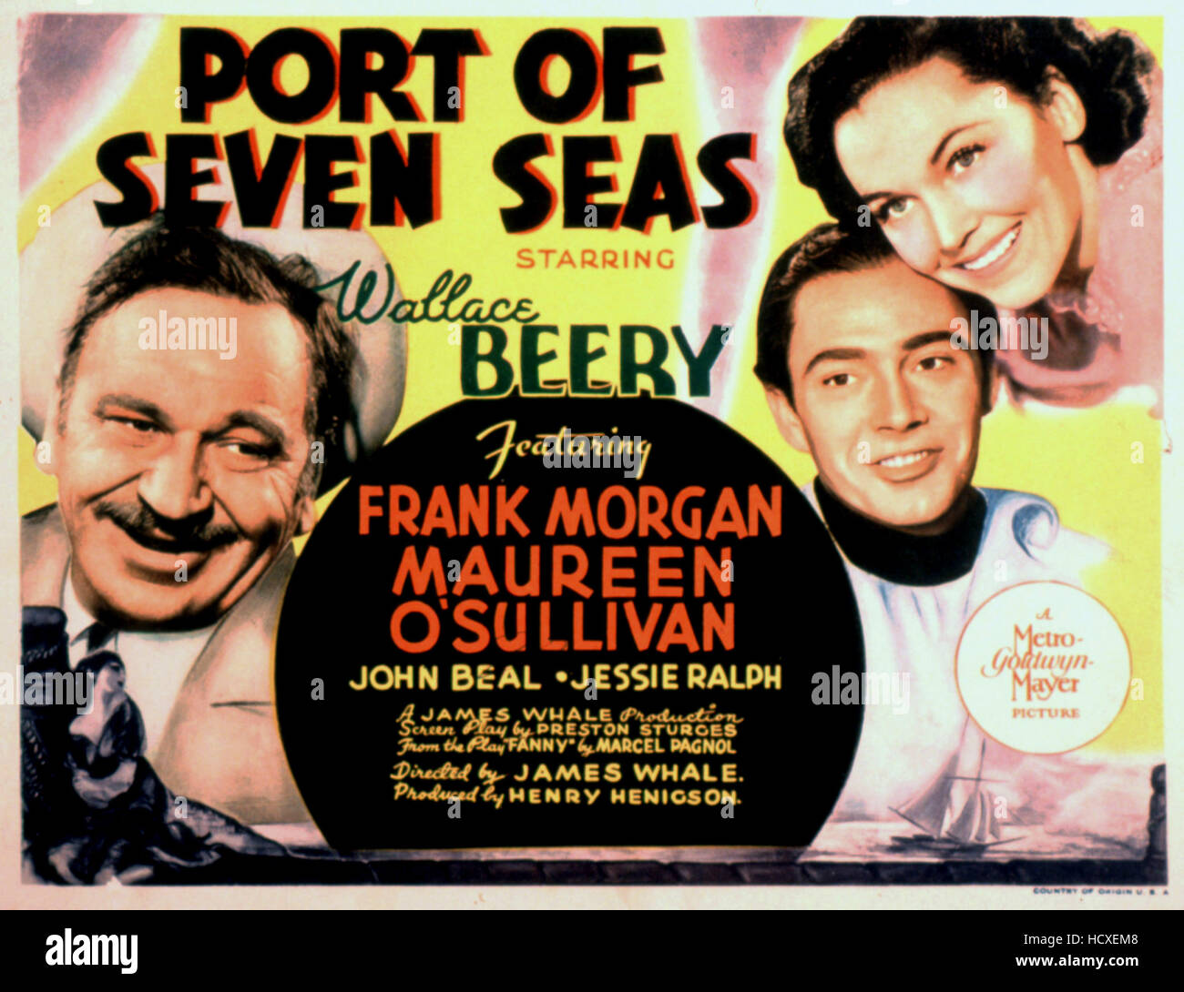 PORT OF SEVEN SEAS, Wallace Beery, John Beal, Maureen O'Sullivan, 1938 ...