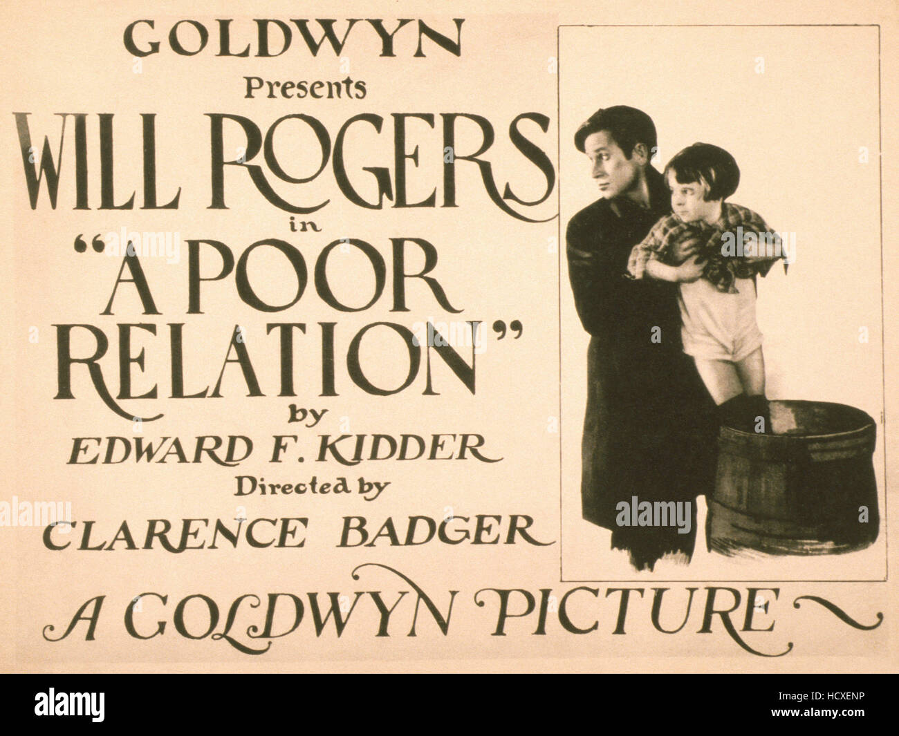 A POOR RELATION, US poster, Will Rogers (left), 1921 Stock Photo - Alamy