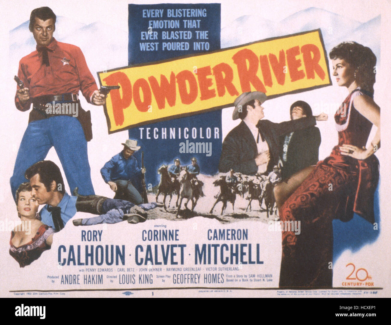 POWDER RIVER, US poster, bottom from left: Corinne Calvet, Rory Calhoun ...