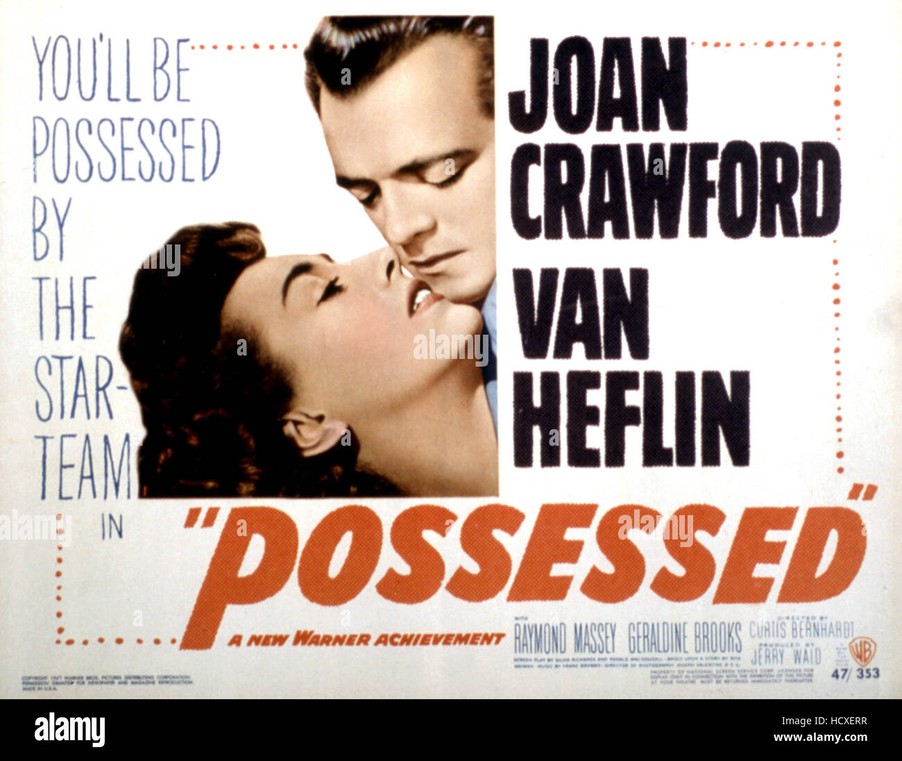 POSSESSED, Joan Crawford, Van Heflin, 1947 Stock Photo - Alamy