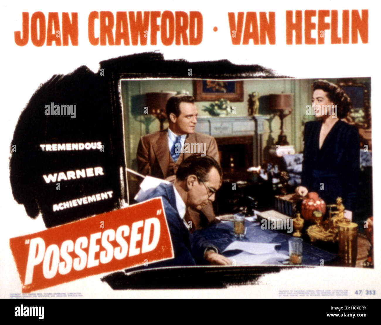 POSSESSED, Van Heflin, Raymond Massey, Joan Crawford, 1947 Stock Photo ...
