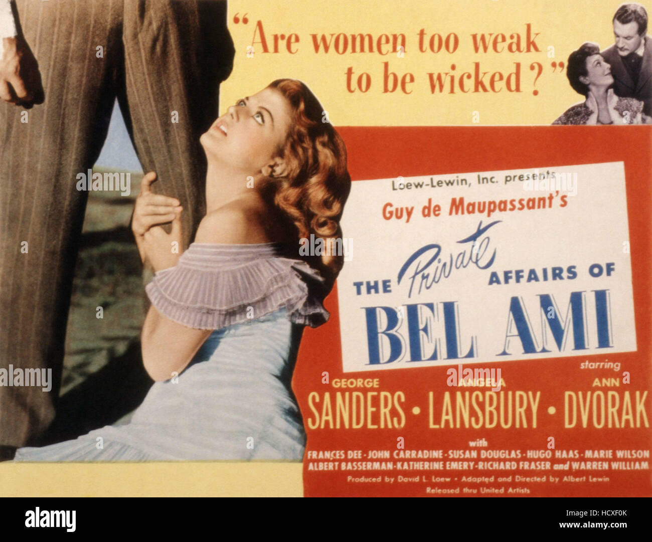 THE PRIVATE AFFAIRS OF BEL AMI, Angela Lansbury, Ann Dvorak, George Sanders, 1947 Stock Photo ...