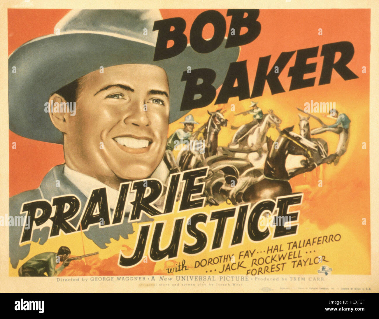 PRAIRIE JUSTICE, US poster, Bob Baker, 1938 Stock Photo - Alamy