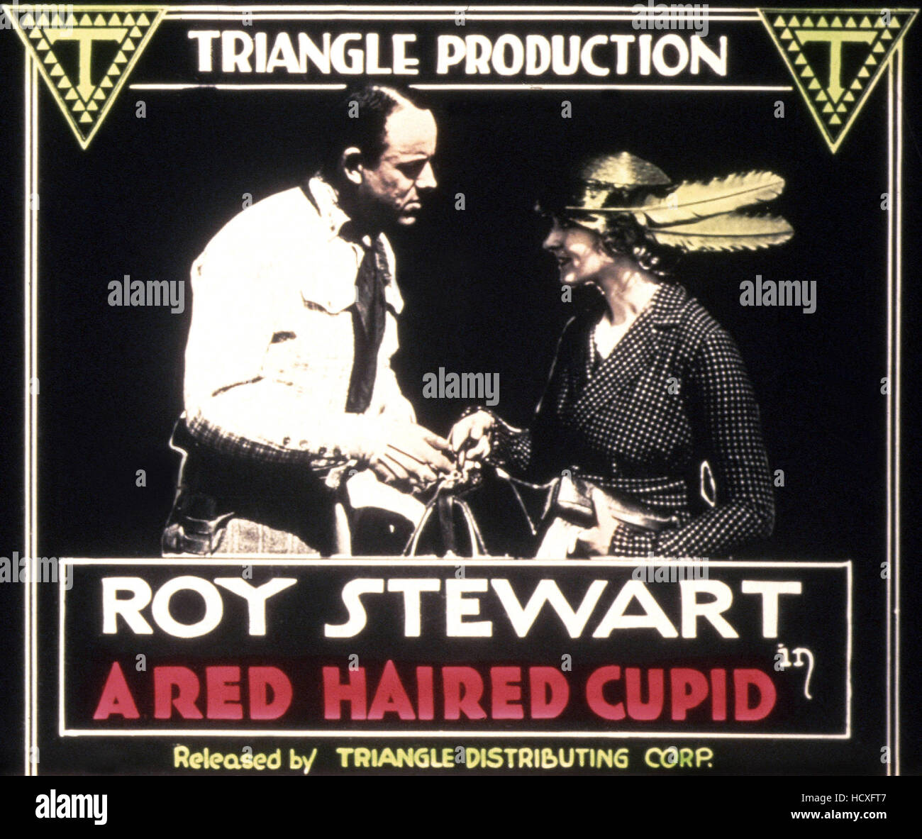 RED-HAIRED CUPID, US poster, from left: Roy Stewart, Peggy Pearce, 1918 ...
