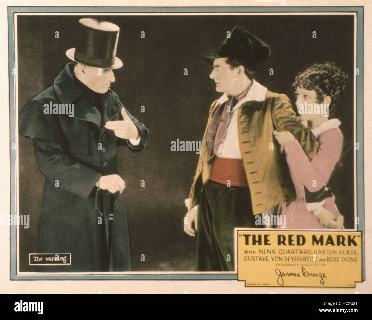 THE RED MARK, US lobbycard, from left: Gustav von Seyffertitz, Gaston Glass, Nina Quartero, 1928 ...