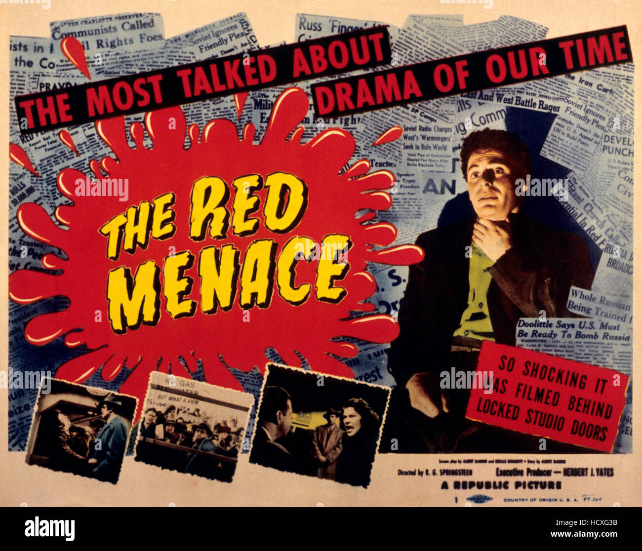 THE RED MENACE, poster art featuring Robert Rockwell, 1949 Stock Photo - Alamy
