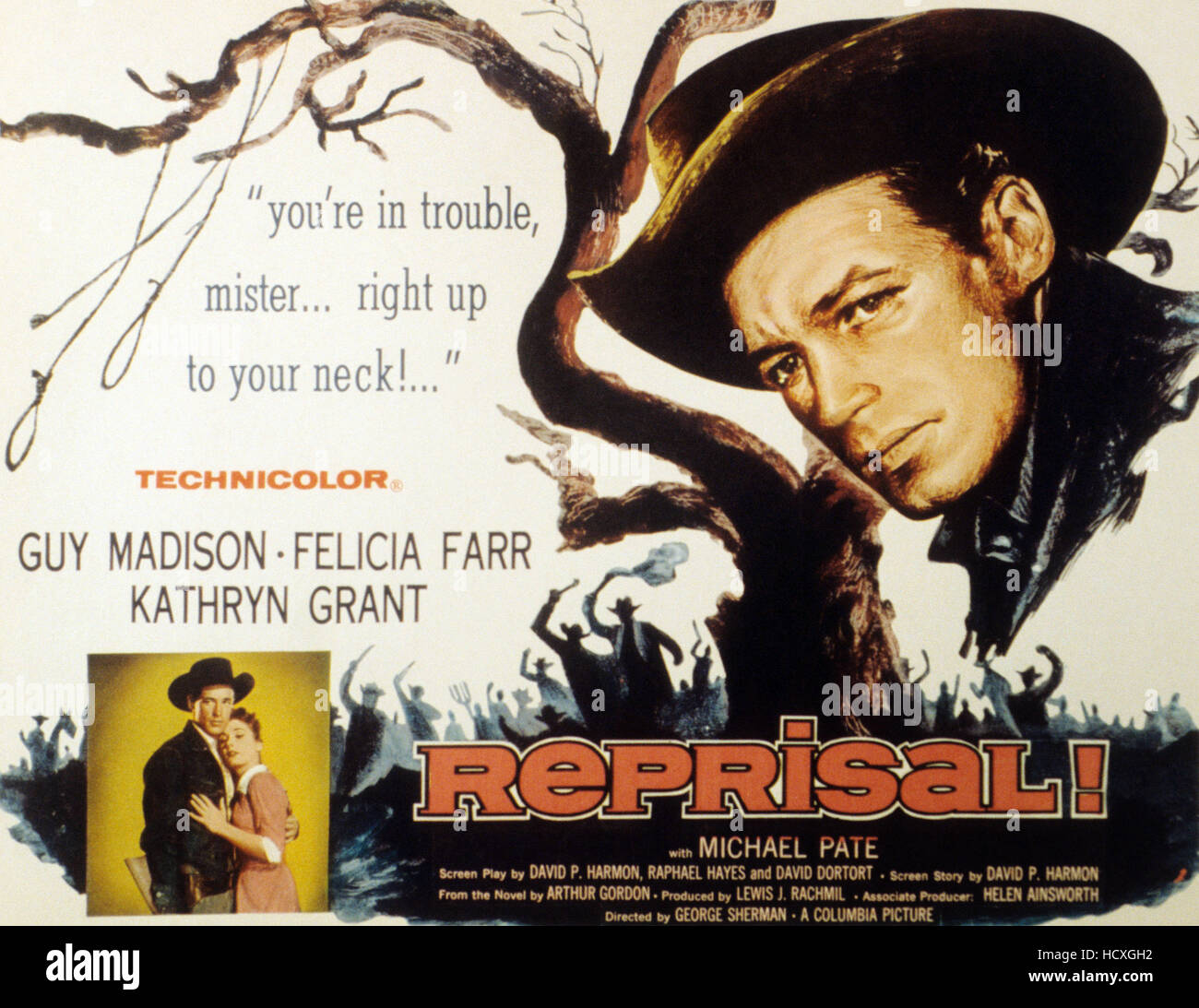 REPRISAL!, top: Guy Madison, inset l-r: Guy Madison, Felicia Farr ...