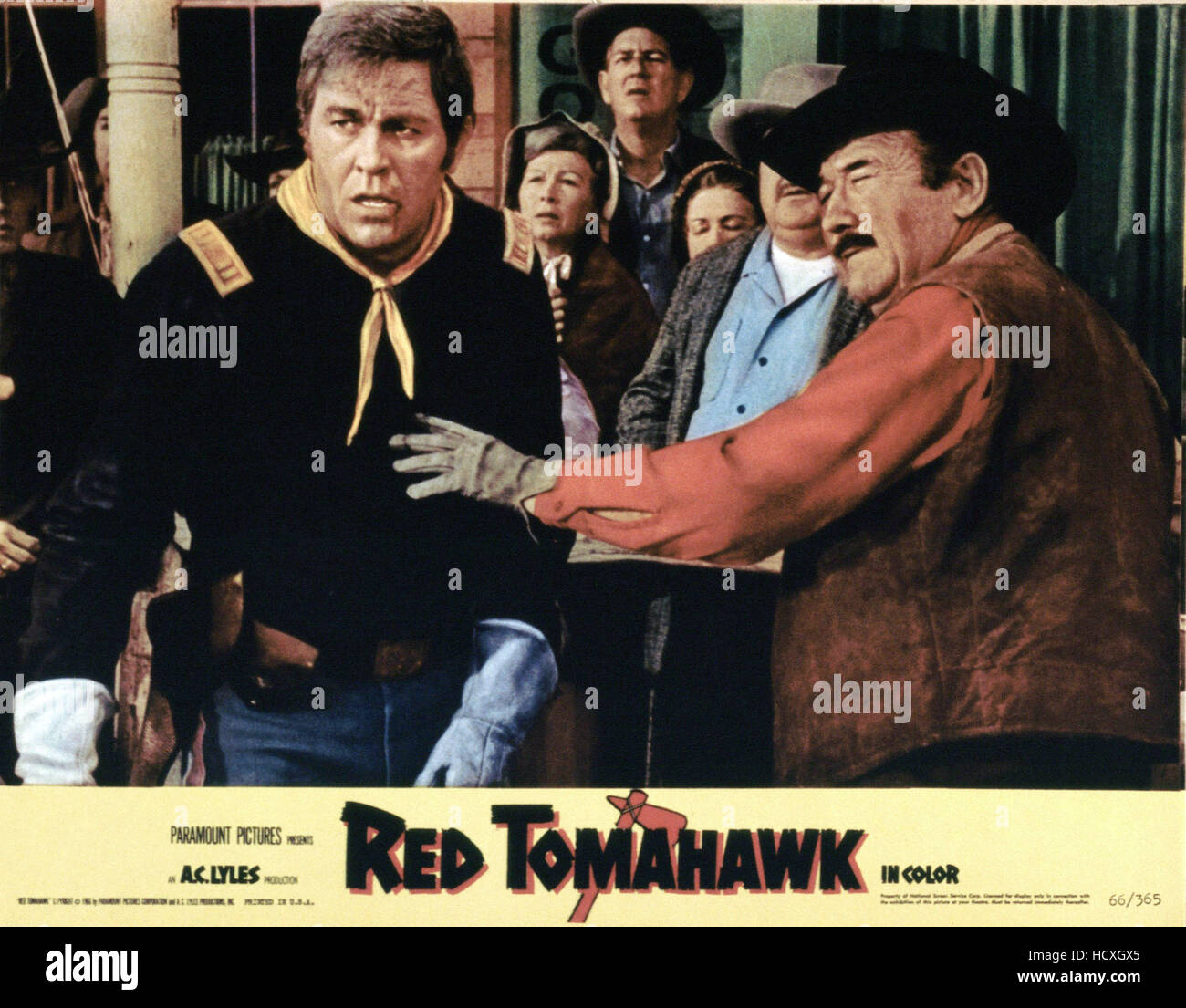 RED TOMAHAWK, US lobbycard, from left: Howard Keel, Broderick Crawford ...