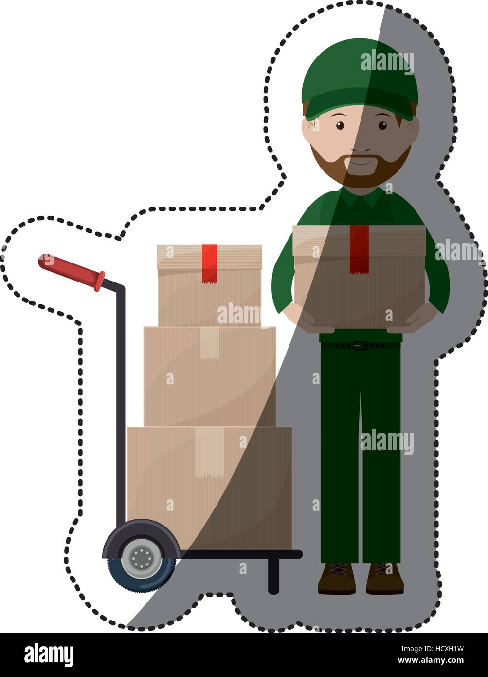 Package and man icon. Delivery shipping logistics and transportation ...