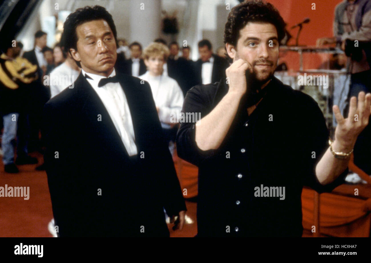 RUSH HOUR, Jackie Chan, director Brett Ratner, on set, 1998. (c)New ...