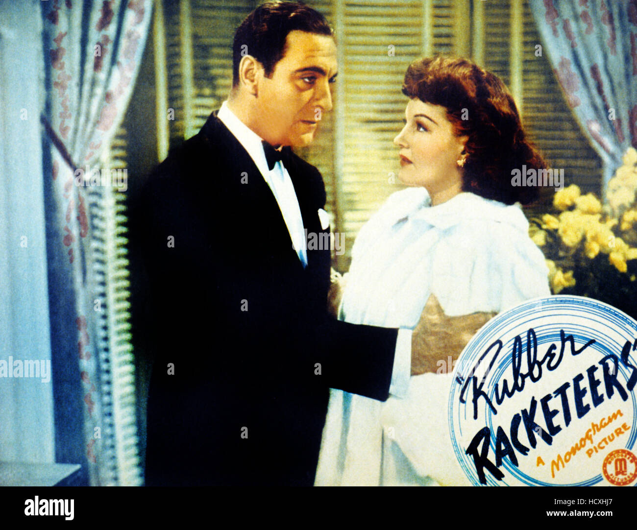 RUBBER RACKETEERS, l-r: Ricardo Cortez, Rochelle Hudson on lobbycard ...