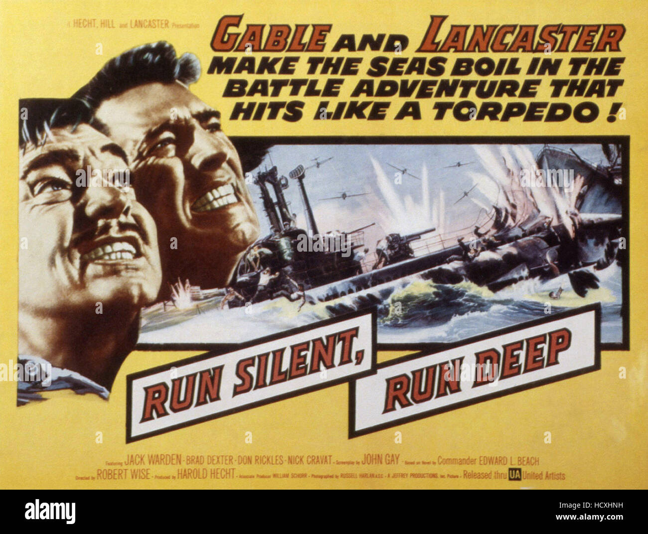 RUN SILENT, RUN DEEP, Clark Gable, Burt Lancaster, 1958 Stock Photo - Alamy