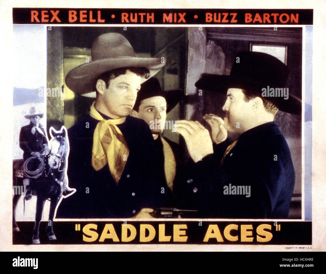 SADDLE ACES, Rex Bell, Buzz Barton, Roger Williams, 1935 Stock Photo ...