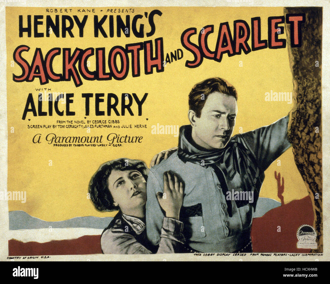 SACKCLOTH AND SCARLET, US poster, from left: Alice Terry, Orville ...