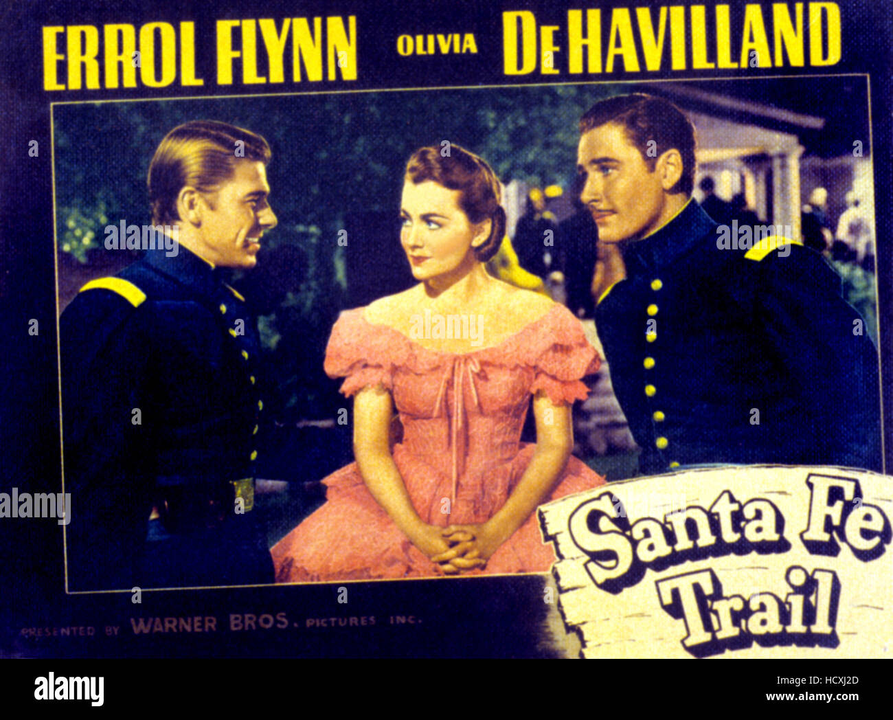 SANTA FE TRAIL, Ronald Reagan, Olivia de Havilland, Errol Flynn, 1940 ...