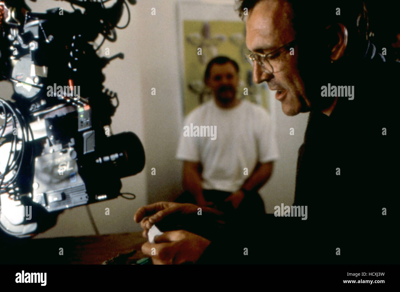 SAVING GRACE, director Nigel Cole (far right), on set, 2000. ©Fine Line ...