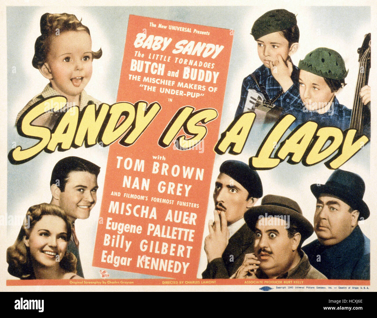 SANDY IS A LADY, US poster, top from left: Baby Sandy, Butch and Buddy ...