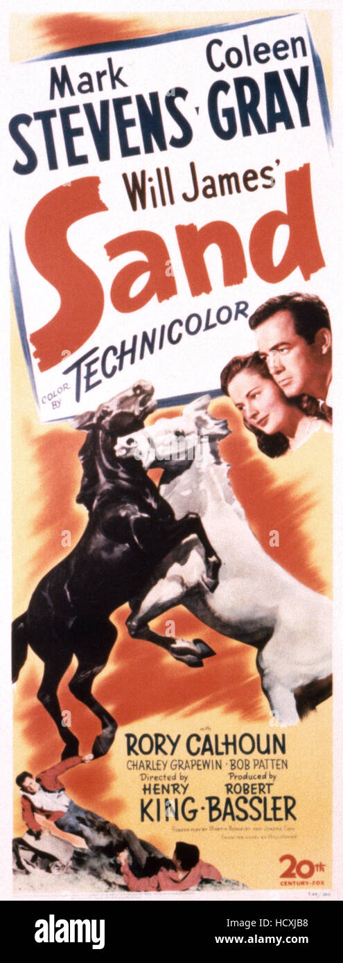 SAND, US poster, from left: Coleen Gray, Mark Stevens, 1949, TM & Copyright © 20th Century Fox ...