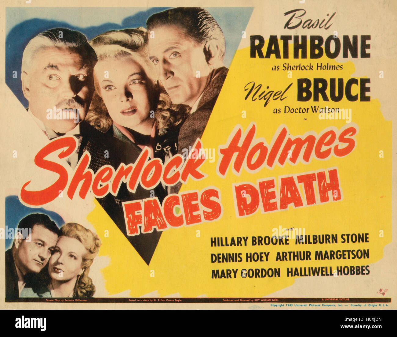 SHERLOCK HOLMES FACES DEATH, Nigel Bruce, Hillary Brooke, Basil ...