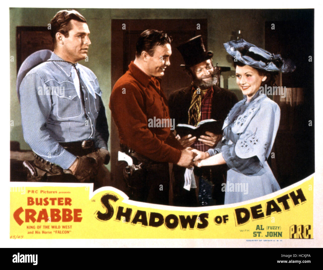 SHADOWS OF DEATH, Buster Crabbe (l.), Al St. John (second from r), Dona ...
