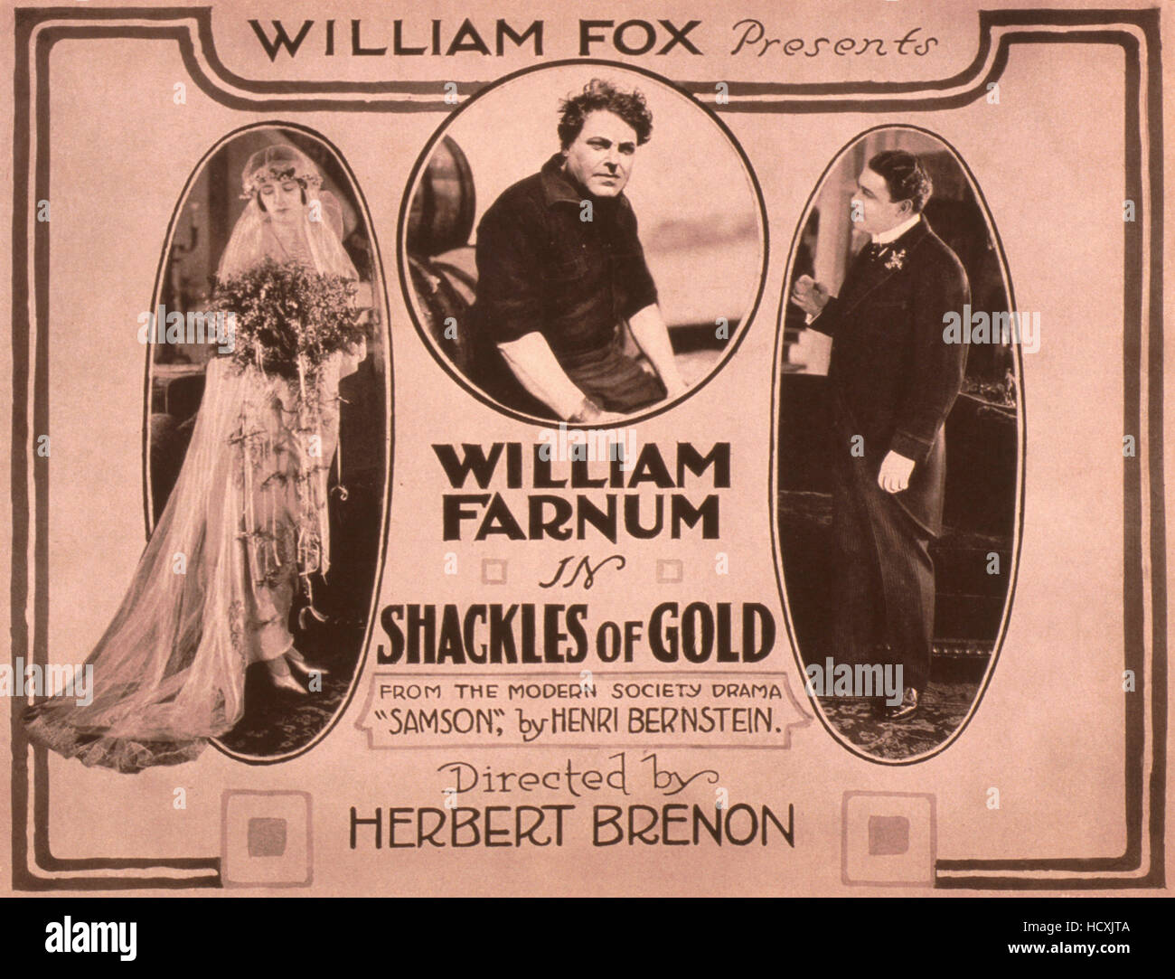 SHACKLES OF GOLD, US poster, William Farnum (center), 1922, TM ...