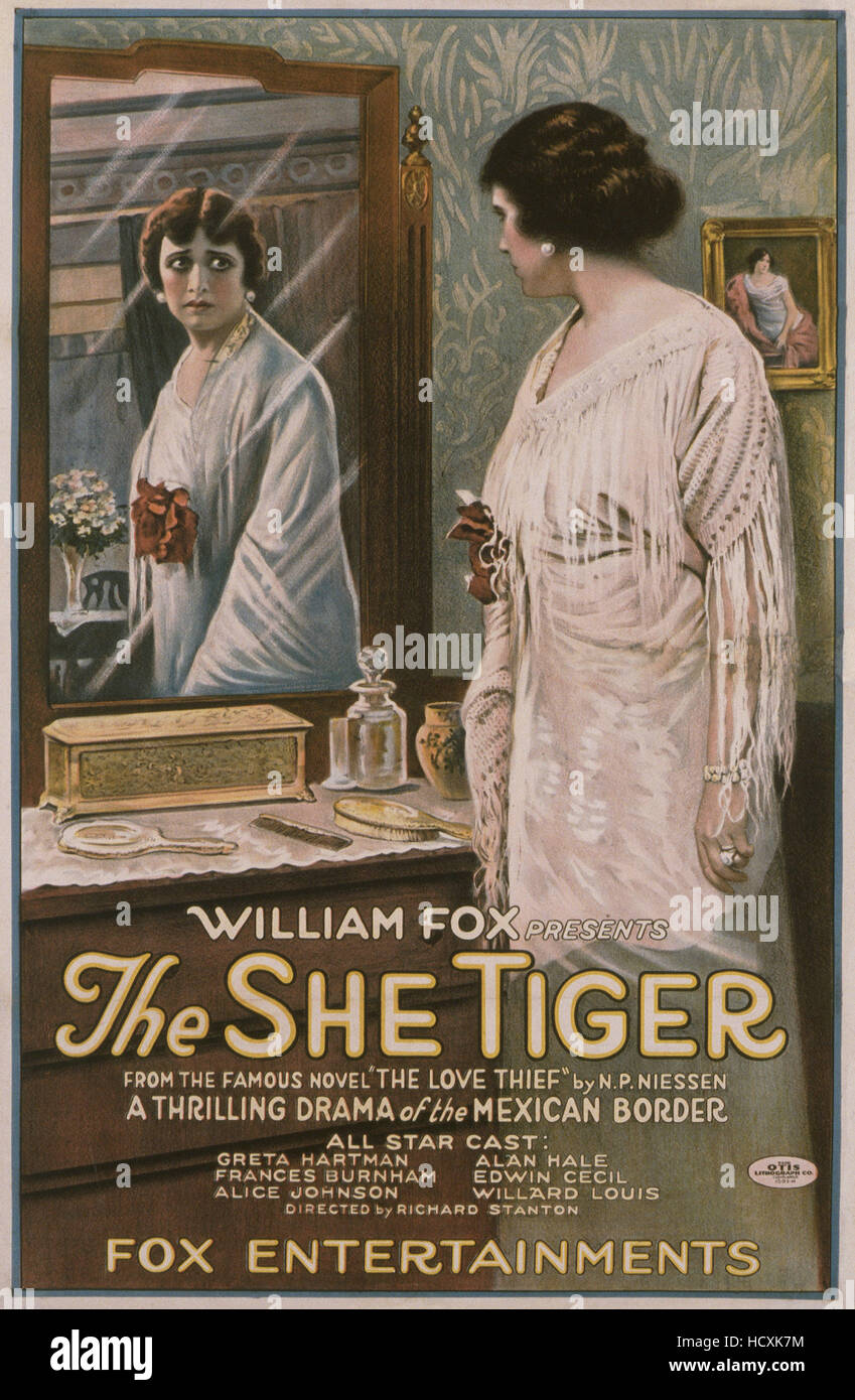 THE SHE TIGER, (aka THE LOVE THIEF), US poster, Gretchen Hartman, 1916 ...