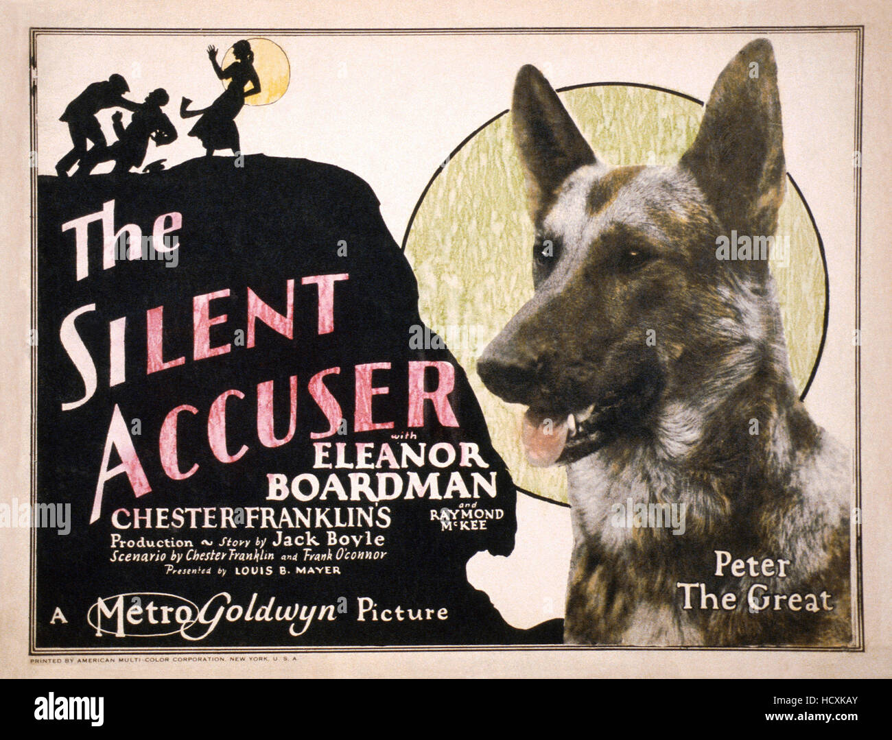 THE SILENT ACCUSER, US lobbycard, Peter the Great, the dog, 1924 Stock ...