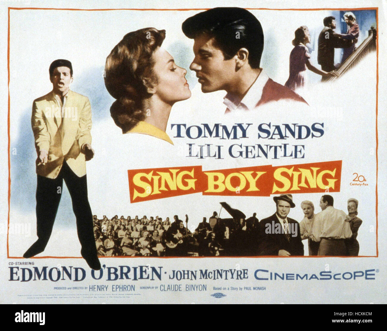 SING BOY SING, (top) Lili Gentle, Tommy Sands, (bottom) Edmond O'Brien ...