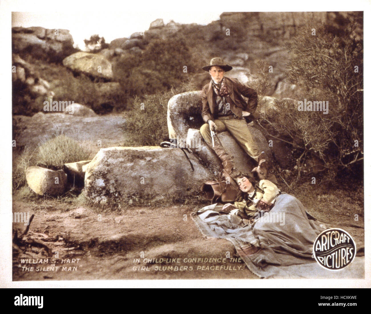 THE SILENT MAN, top to bottom: William S Hart, Vola Vale, 1917 Stock ...