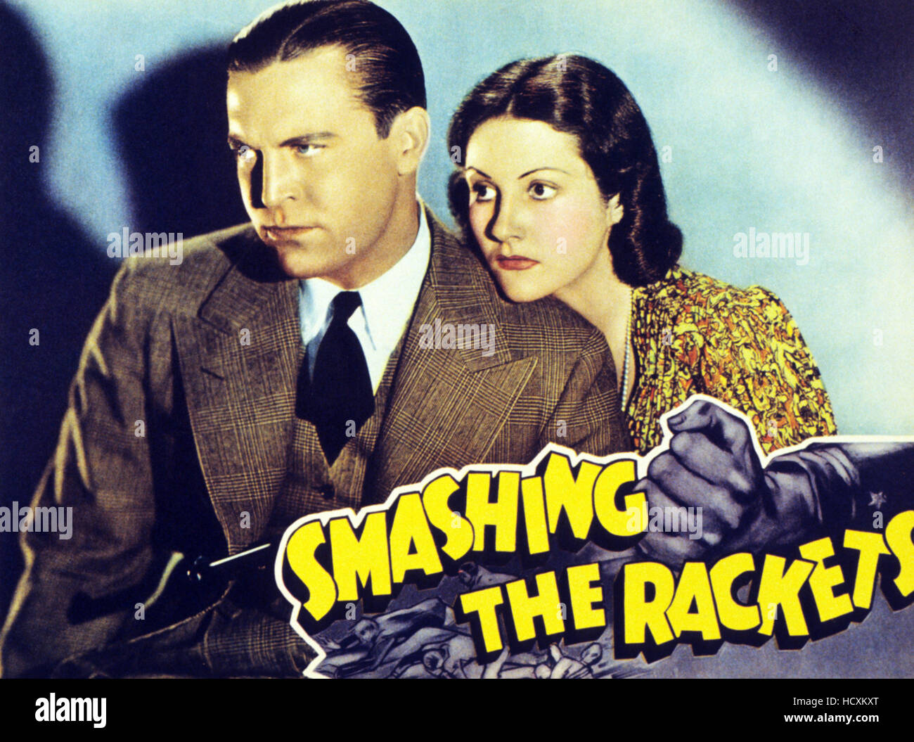 SMASHING THE RACKETS, l-r: Chester Morris, Frances Mercer on lobbycard ...
