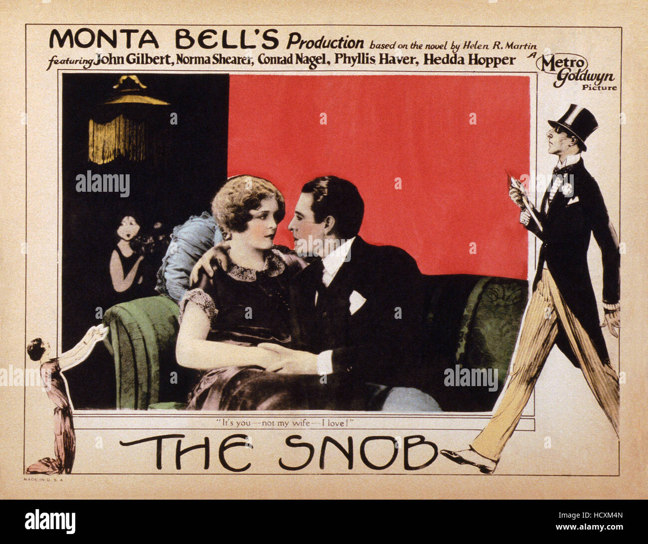 THE SNOB, US lobbycard, from left: Norma Shearer, John Gilbert, 1924 ...