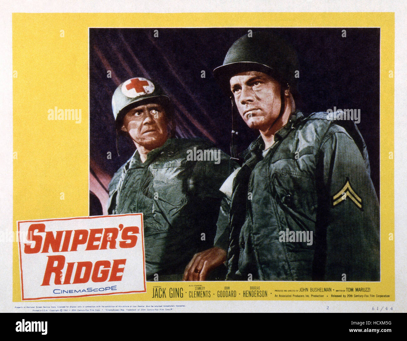SNIPER'S RIDGE, US lobbycard, Jack Ging (right), 1961. TM & Copyright ...