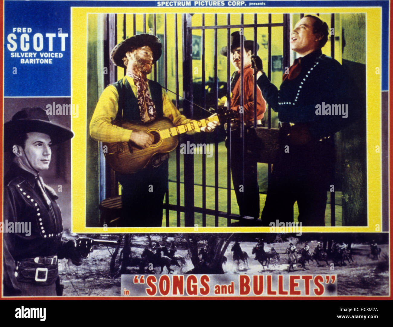 SONGS AND BULLETS, border: Fred Scott, inset foreground l-r: Al St ...