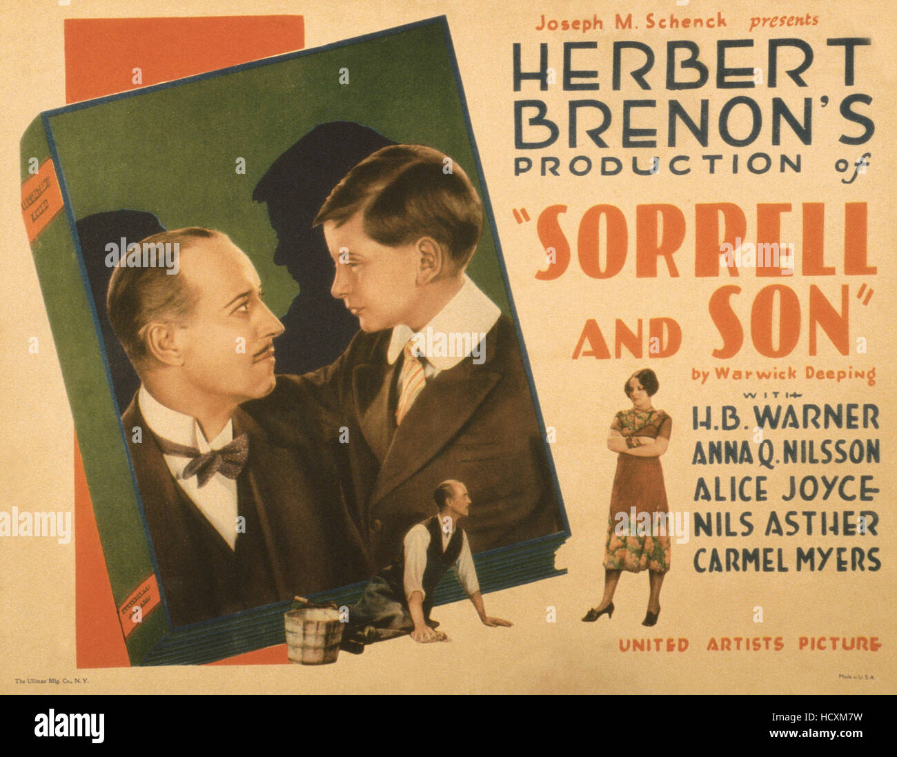 SORRELL AND SON, US poster, rear from left: H.B. Warner, Mickey McBan ...