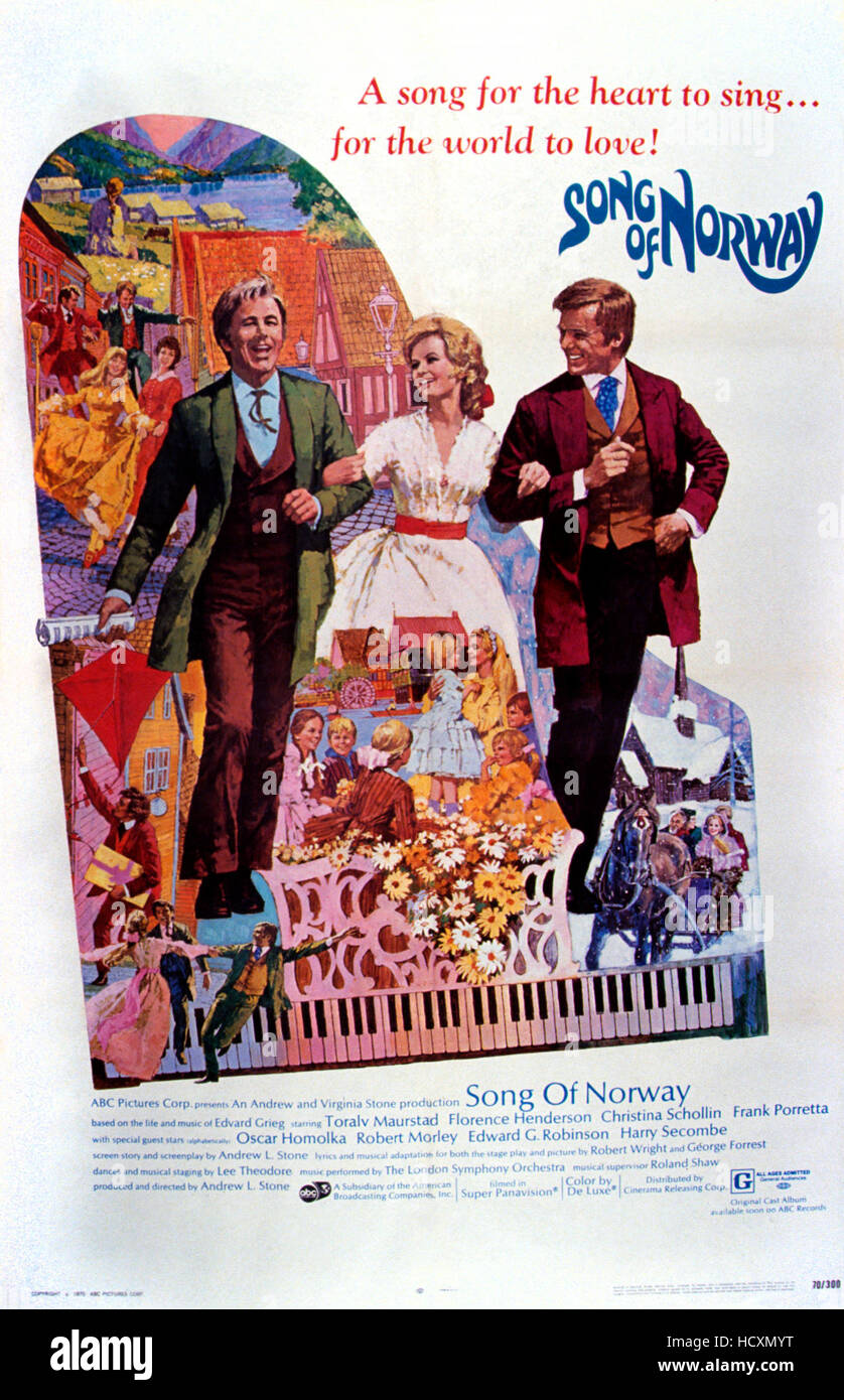 SONG OF NORWAY, US poster, from left: Toralv Maurstad, Florence ...