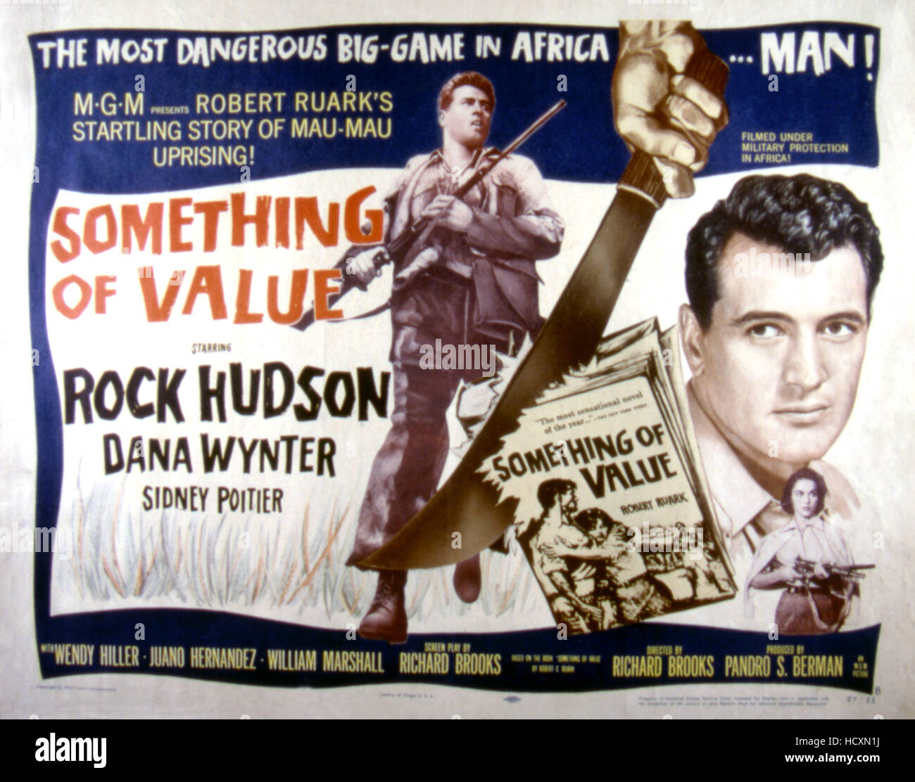 SOMETHING OF VALUE, Rock Hudson, Dana Wynter, 1957 Stock Photo - Alamy