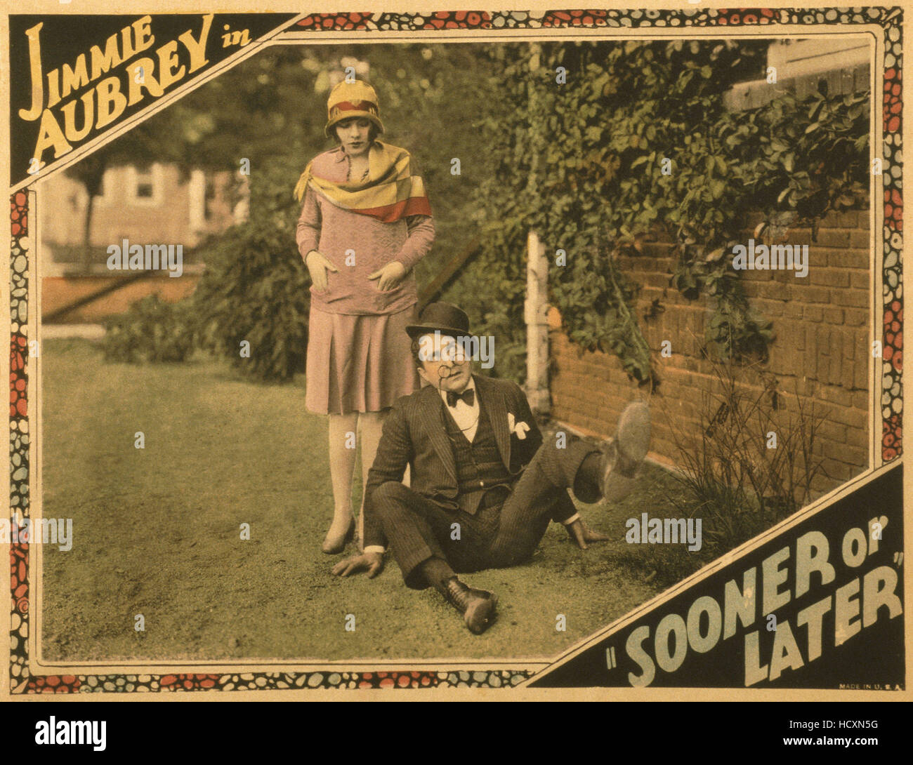 SOONER OR LATER, US lobbycard, Jimmy Aubrey (front), 1928 Stock Photo ...