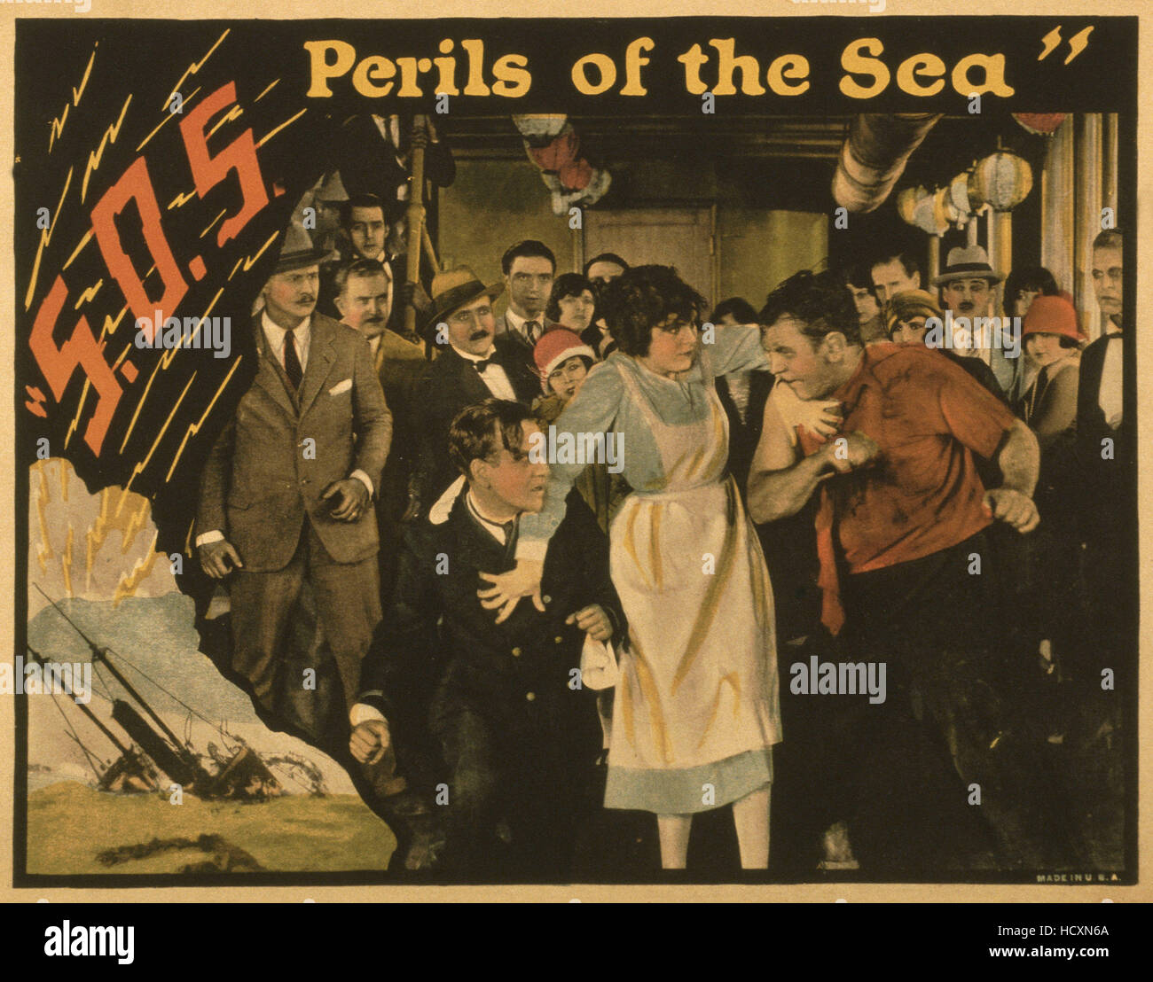 S.O.S. PERILS OF THE SEA, US lobbycard, Elaine Hammerstein (center ...