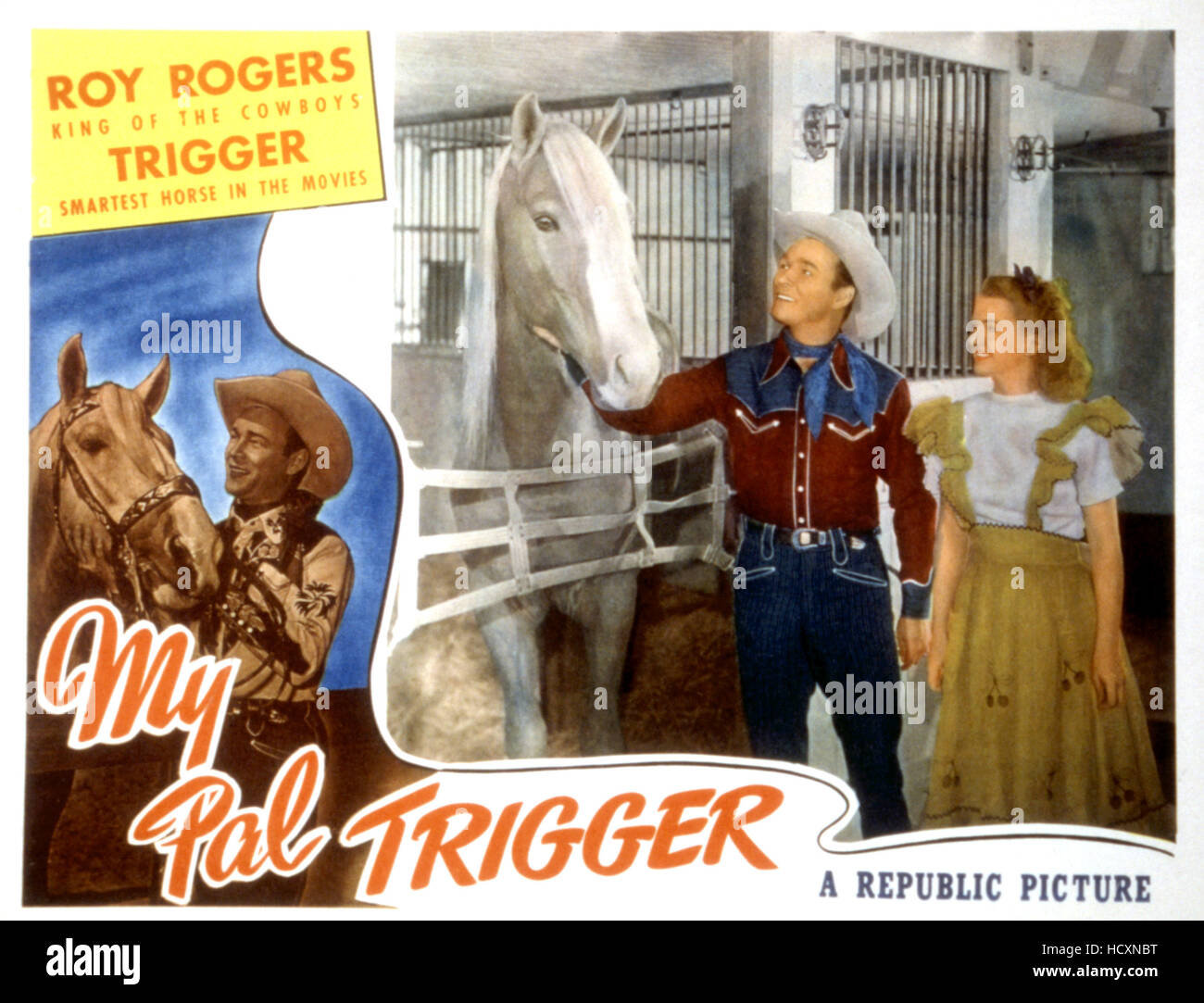 MY PAL TRIGGER, Trigger the horse, Roy Rogers, Dale Evans, 1946 Stock Photo - Alamy