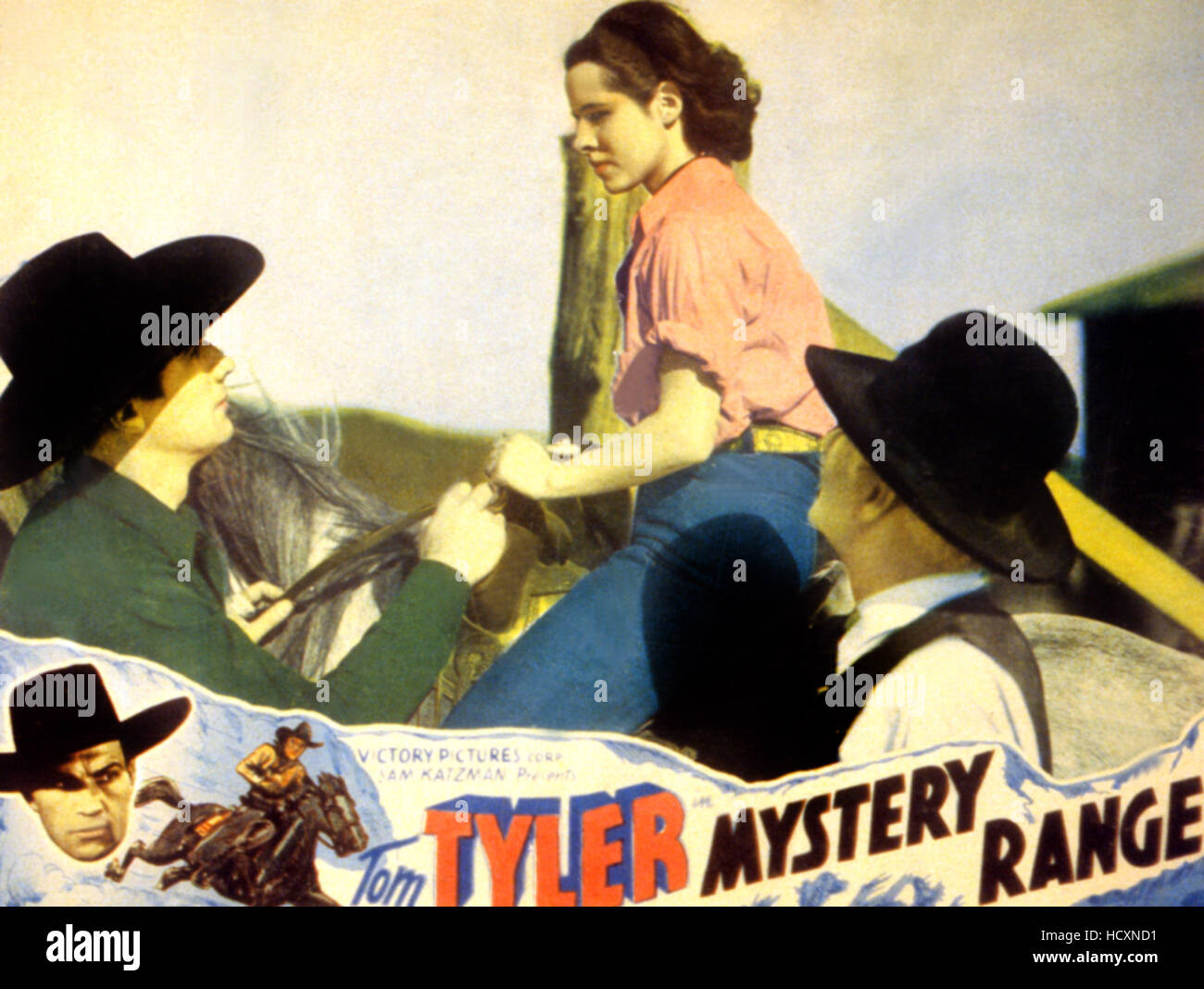 MYSTERY RANGE, Tom Tyler, Jerry Bergh, Lafe McKee, 1937 Stock Photo - Alamy