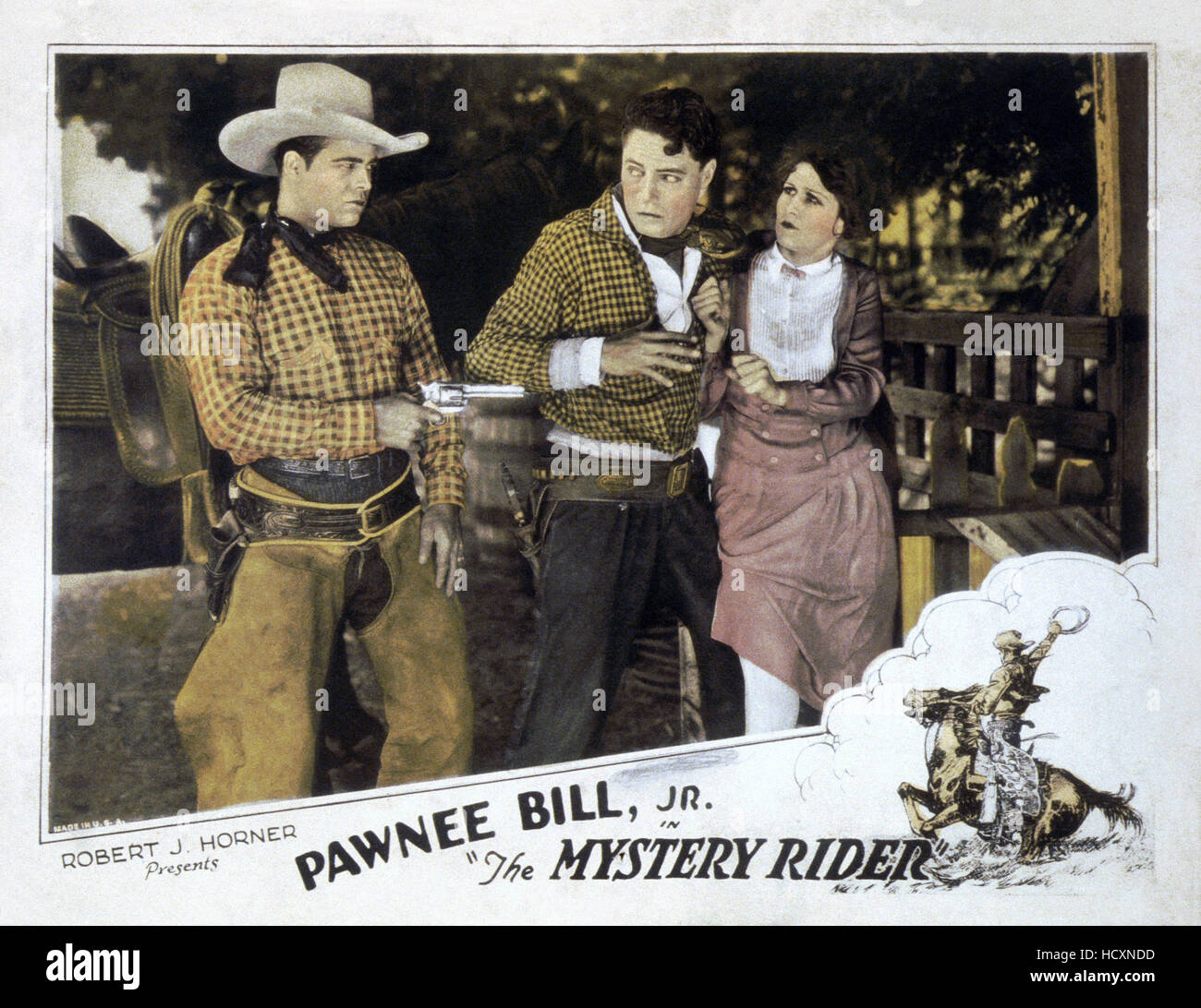 THE MYSTERY RIDER, US lobbycard, Derelys Perdue (right), 1928 Stock ...